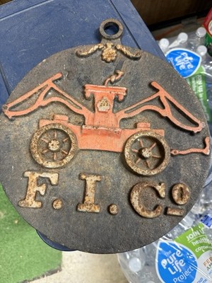 FIRE MARK F.I.Co Fire Insurance Co of Baltimore Iron Pumper Plaque P ...