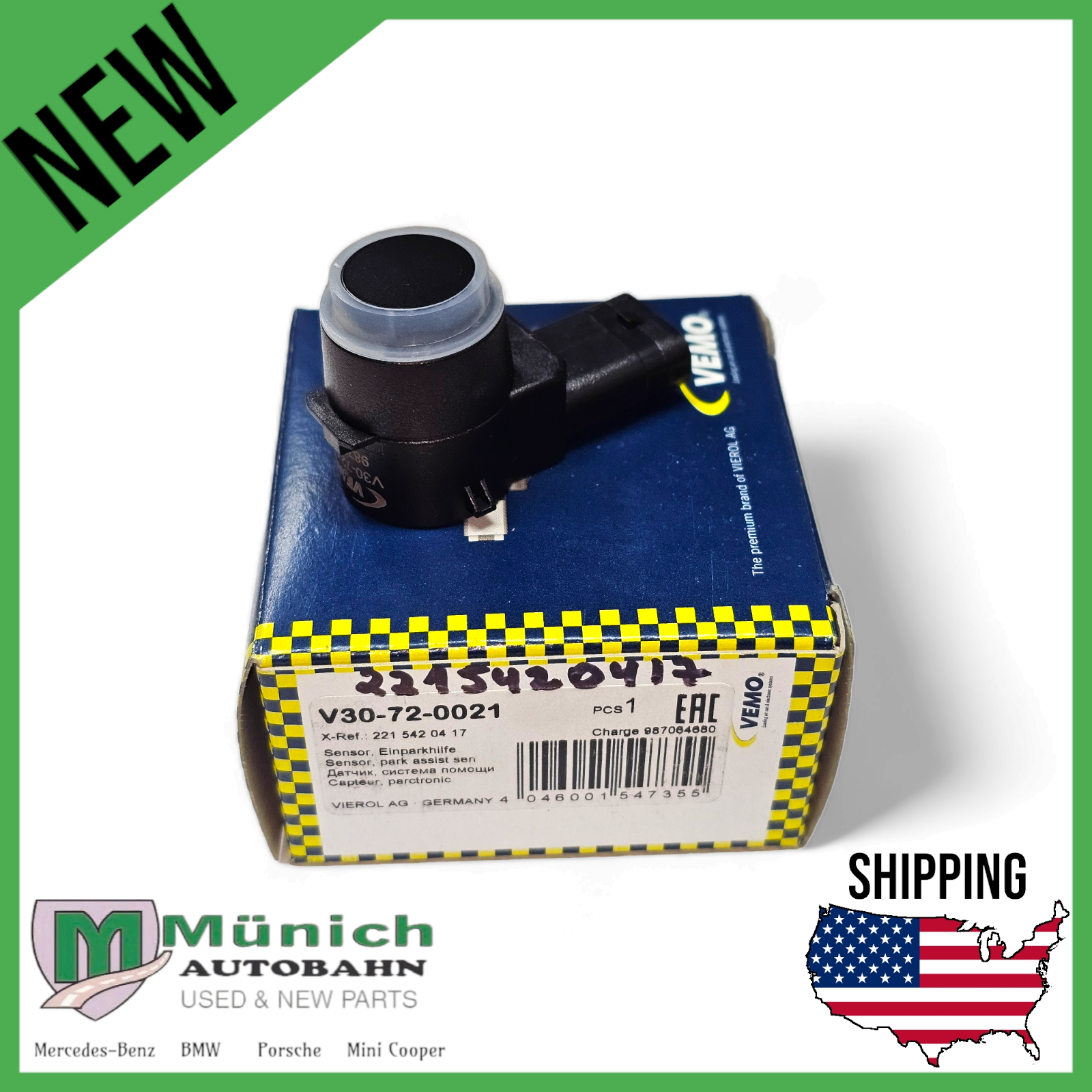 07-18 Mercedes Benz C300 R350 ML350 VEMO Parking Aid Sensor PDC ...