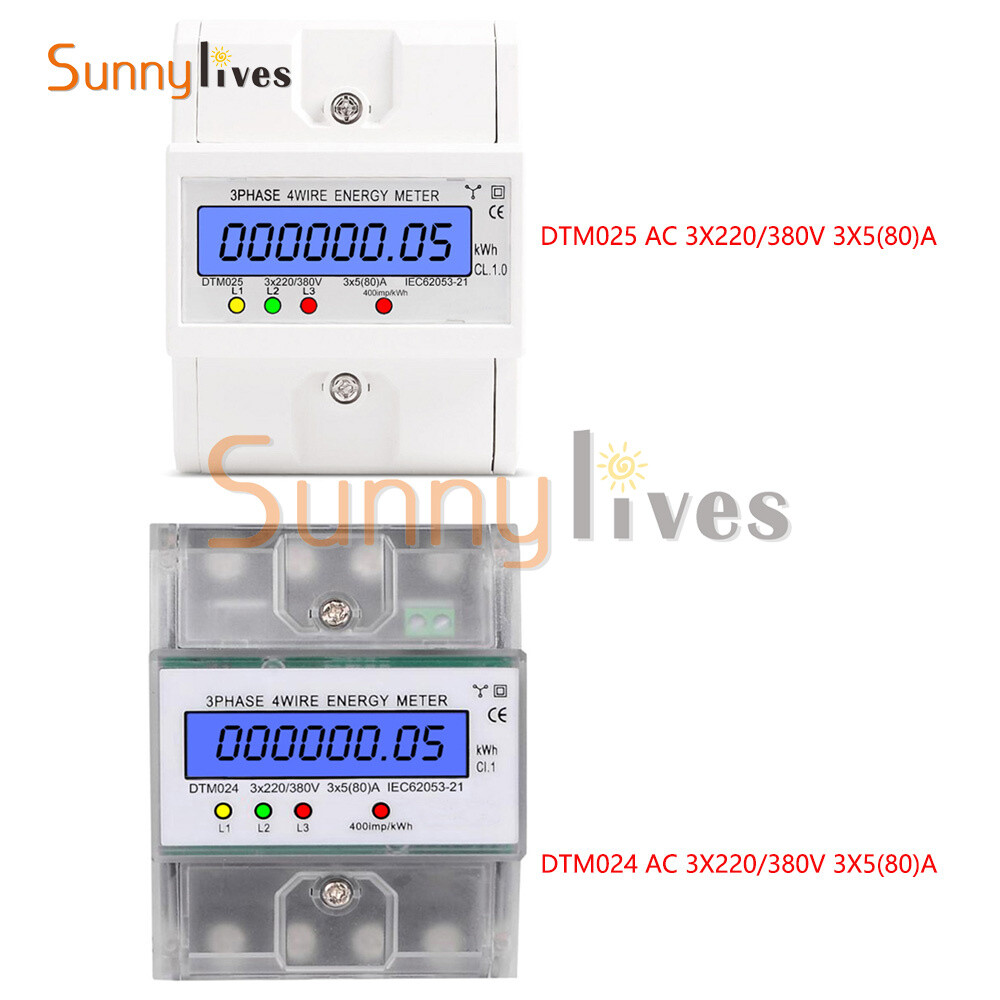 AC 3X220/380V 3X5(80)A 3 Phase Electric KWh Power Meter Electricity ...