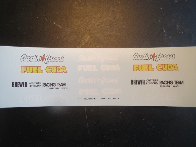 Fuel Cuda 1/25th 66' Cuda Decal from Fremont Racing Specialties. | eBay