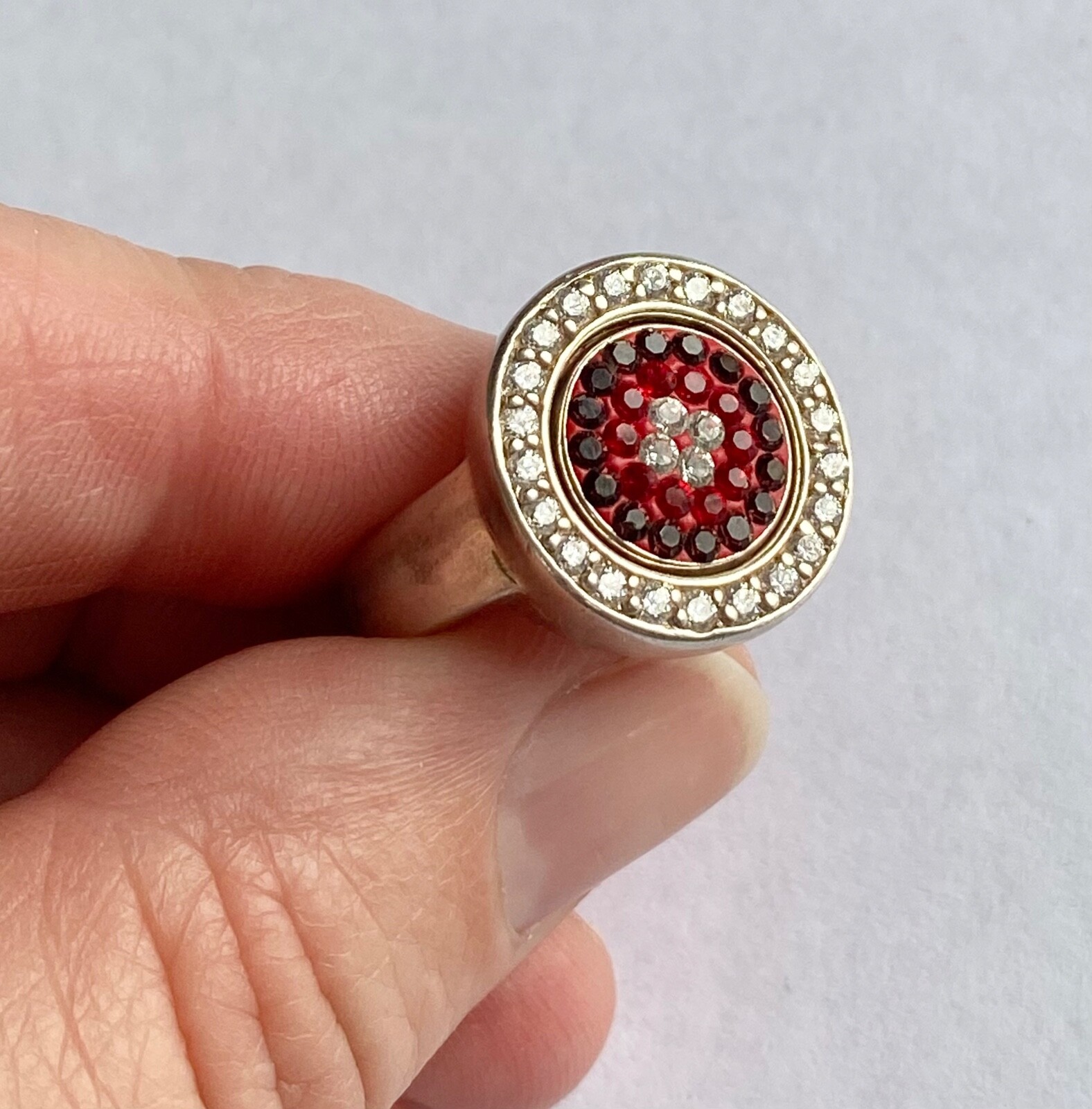 Kameleon Jewel Pop Sterling Silver Round CZ Ring Sz 8… - Gem