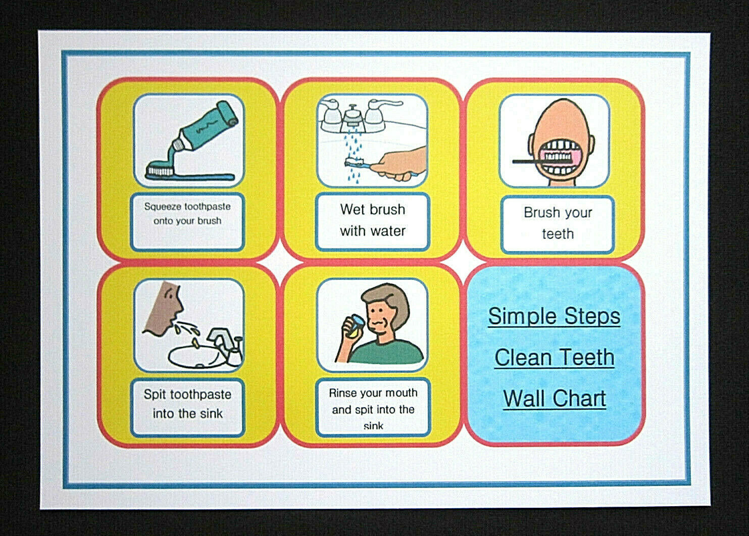 SIMPLE STEPS Cleaning Teeth - Autism PECS ADHD Dementia SEN Visual ...