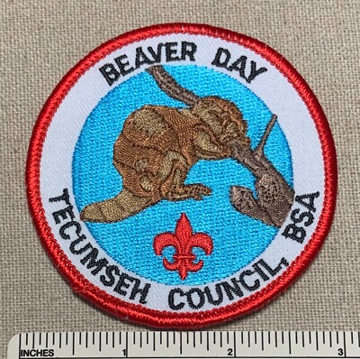 TECUMSEH COUNCIL Boy Scouts of America Beaver Day Event PATCH BSA Camp ...