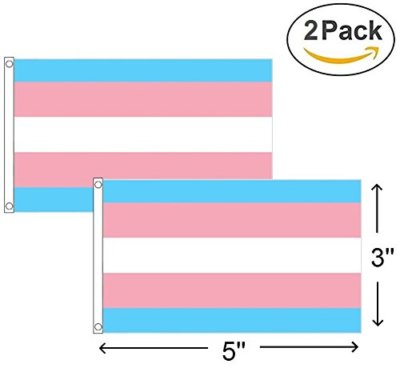 2 PACK Wholesale Lot 3x5 Transgender Flag + 3x5 Transvestite Flag Flags ...