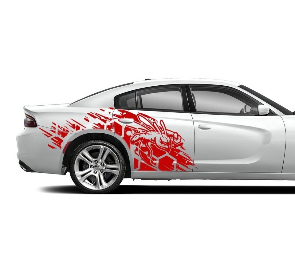 Bee Cells Sticker for Dodge Charger Angry wasp Design Graphics Decal ...
