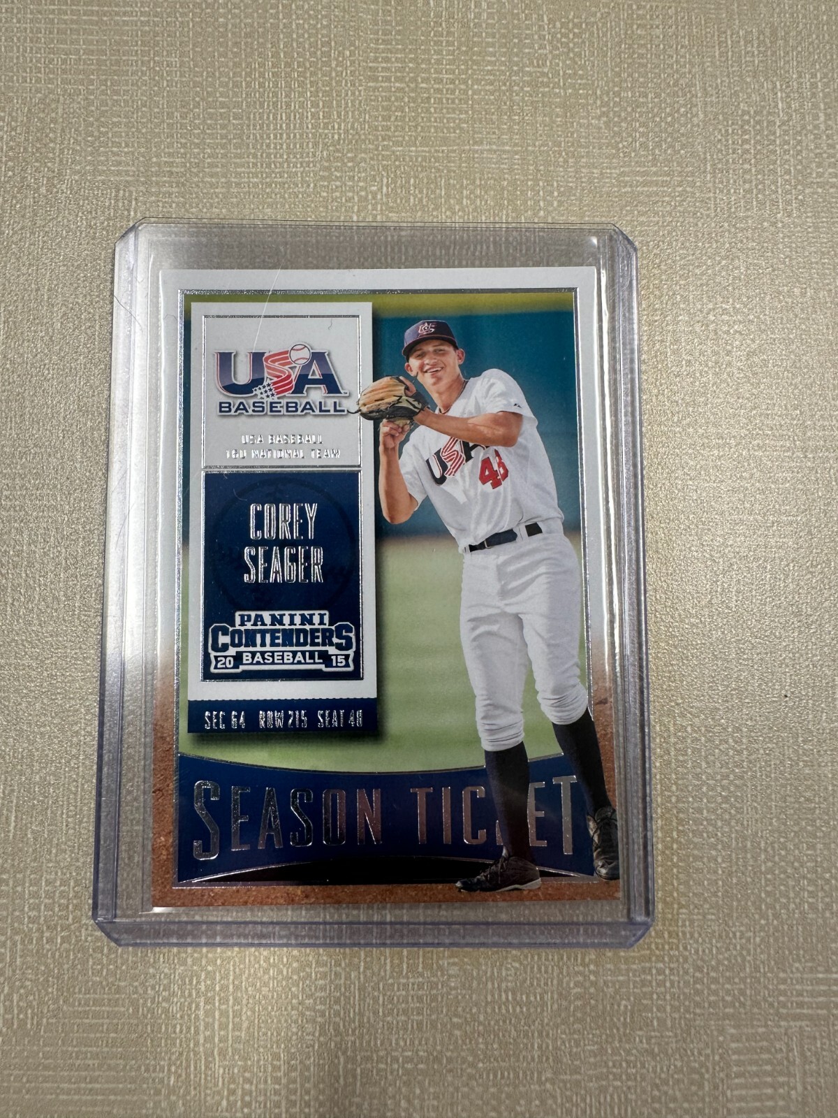 2015 Panini Contenders Corey Seager Season Ticket #2 USA Baseball, LA ...
