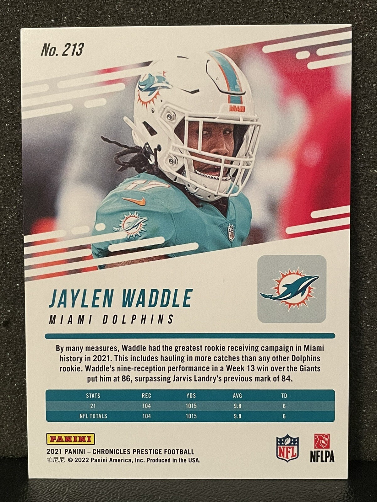 2021 Chronicles Prestige JAYLEN WADDLE Rookie Card Dolphins No. 213 | eBay