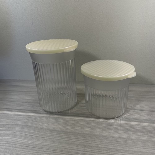 Tupperware Iridescent Lid Clear Round Containers 630 & 410 ml Set of 2 ...