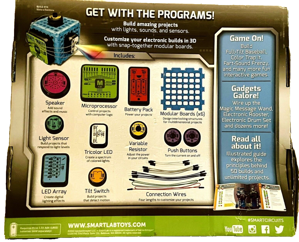 SmartLab Toys Smart Circuits with 14 Powerful Experiments, Multicolor ...