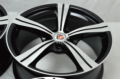 Set of 4 New 18x8 DDR R15 Black Polished 18" Rims Wheels 5x114.3 38mm ...