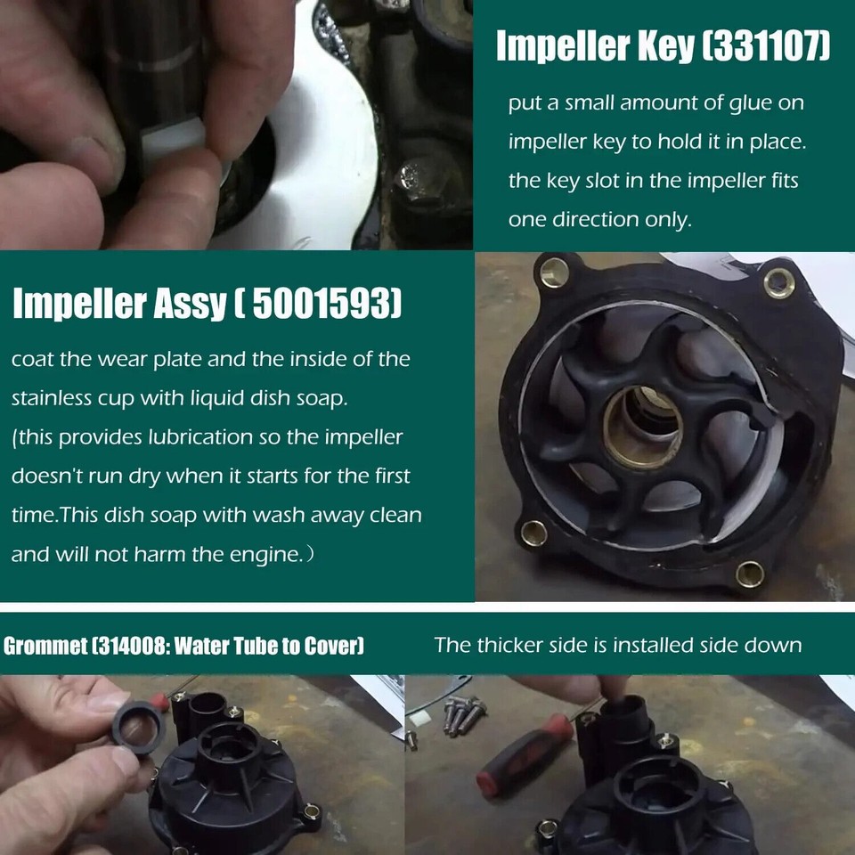 Johnson Evinrude 90 115 150 200 225 250 Water Pump Kit 5001595 18-3315 ...