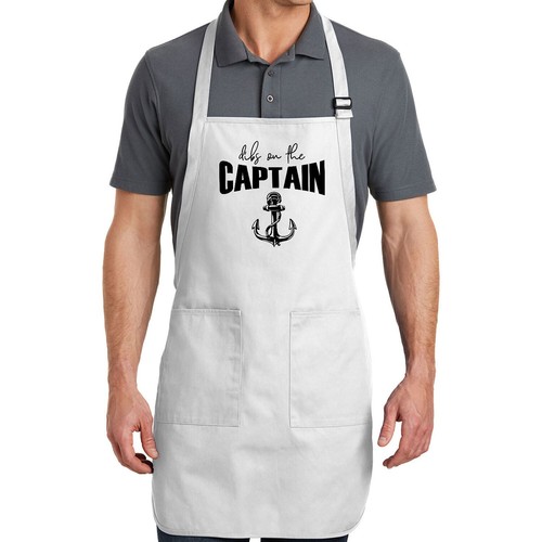 Dibs on the Captain Apron Cooking Baking Grill BBQ Gift Funny Lake Boat ...