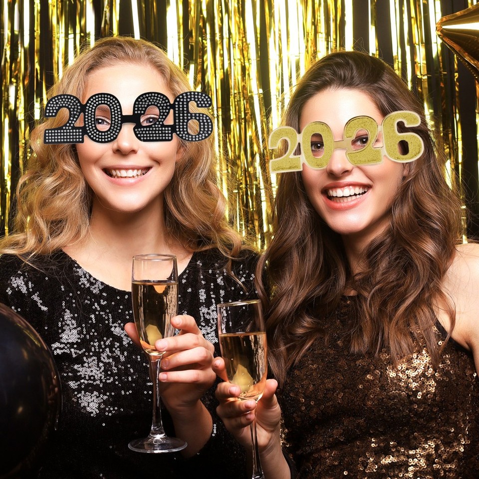 5 Pcs 2026 Number Eyewear Novelty Sunglasses Frame Glitter Eyeglasses ...