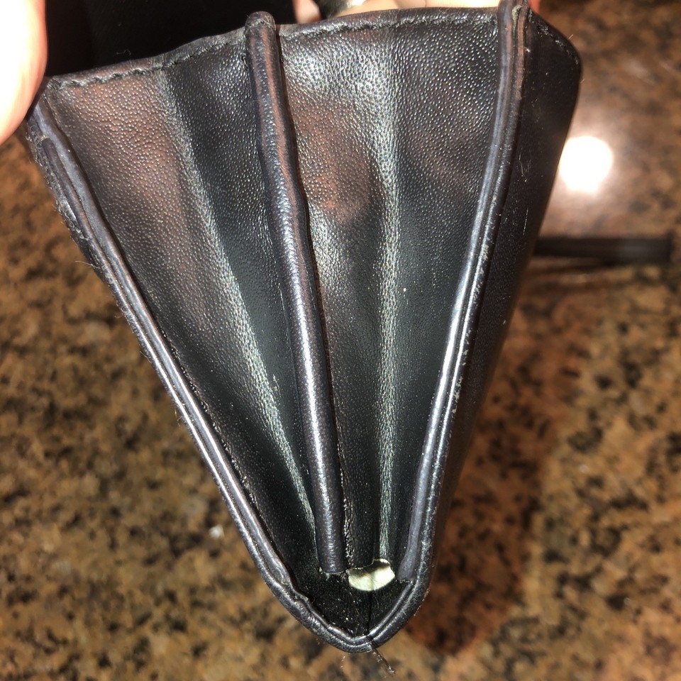 Y2K COACH Vintage SOHO HAMPTON Large Black Leather Wristlet w/ Silver ...