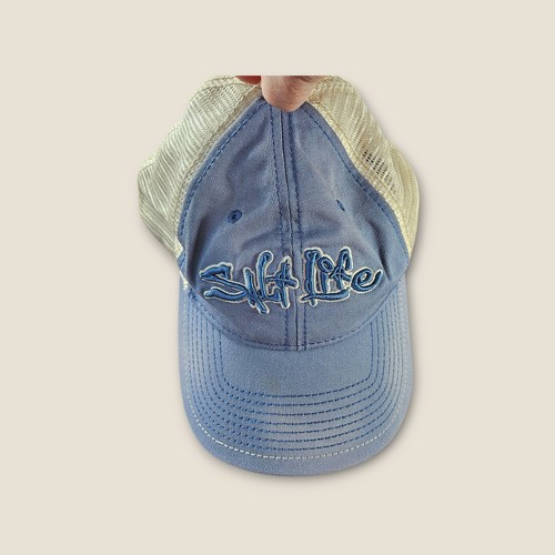 Salt Life Trucker Hat Blue White Mesh Snapback Cap Surf Beach Casual | eBay