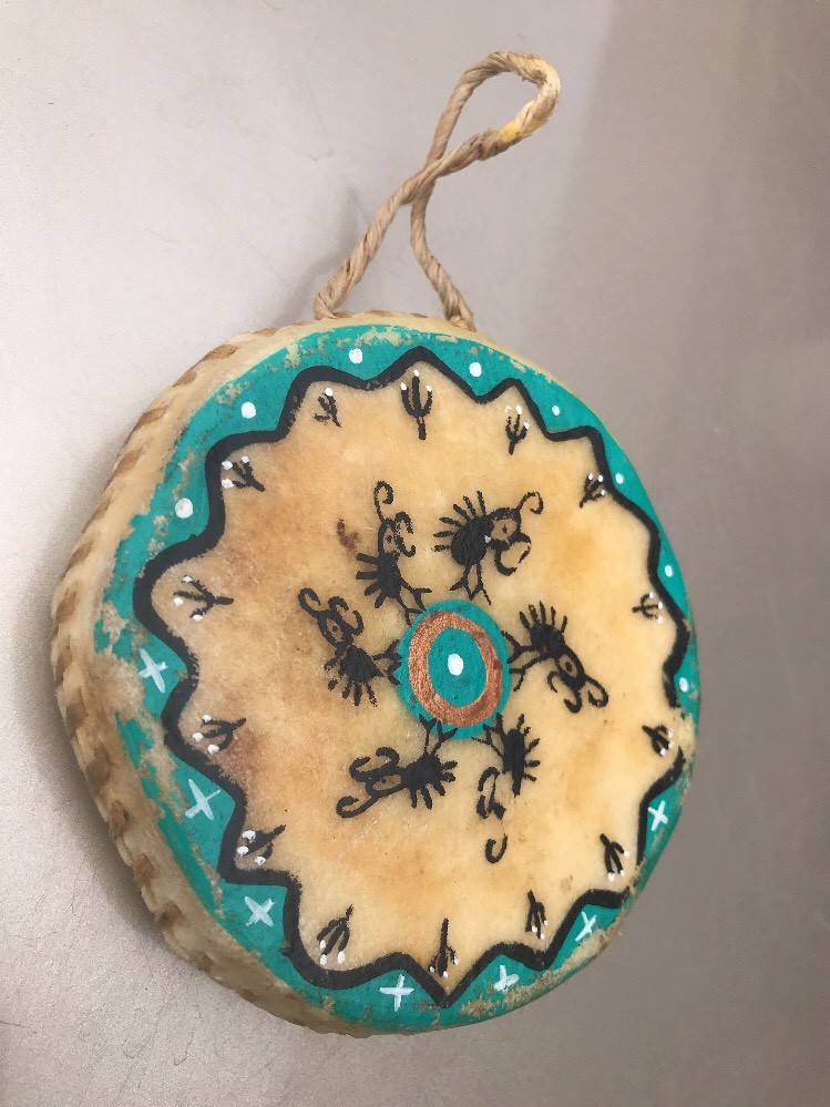 HOPI DRUM SKIN Signed CJ Prophet Leather Art Painting | eBay
