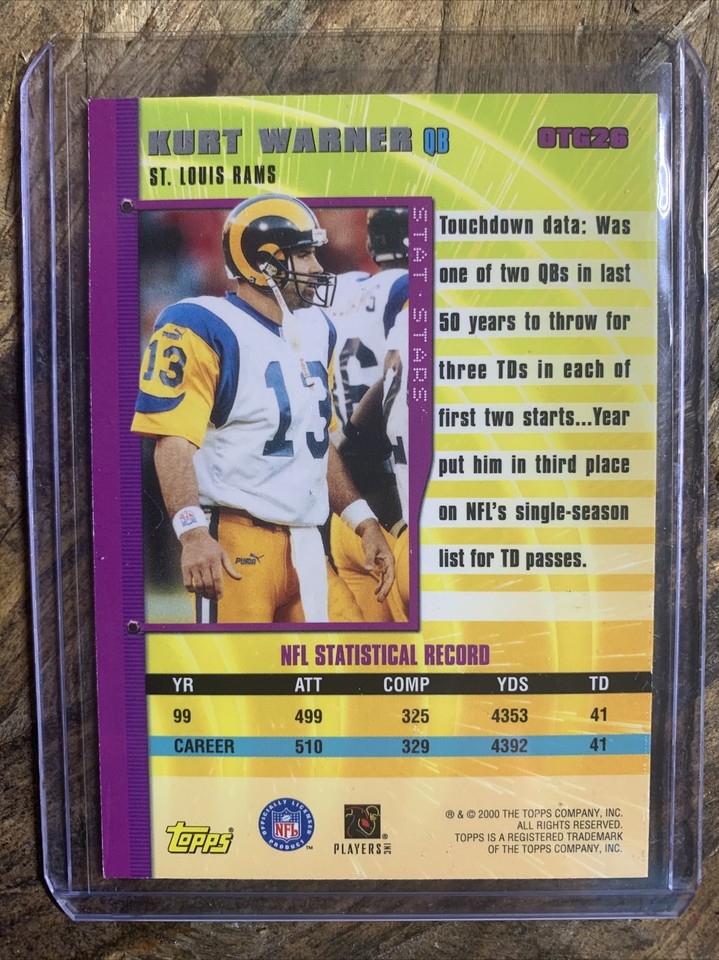 2000 Topps Own The Game Stat Stars Kurt Warner - St. Louis Rams | eBay