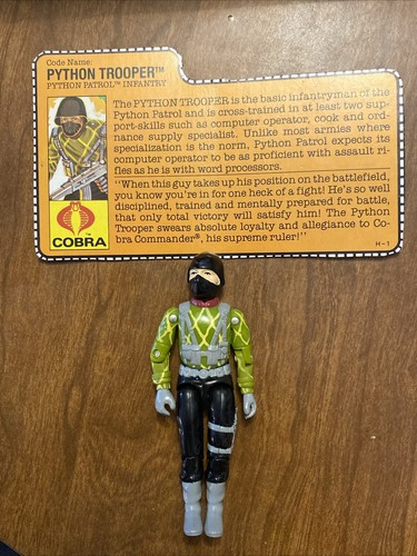 GI Joe Cobra Python Patrol Trooper 1989 with File Card | eBay