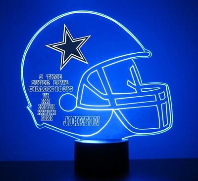 Dallas Cowboys Night Light, NFL Football LED Sports Fan Lamp ...