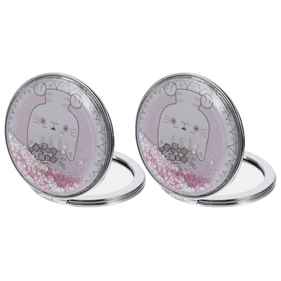 2 Pcs Ladies Use Small Mirrors Girls Portable Makeup Travel Hand for | eBay
