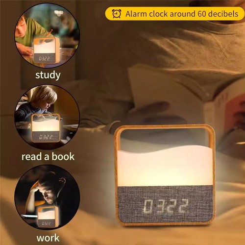 Digital Led Desk Alarm Clock Table Night Light Time Snooze USB Battery ...