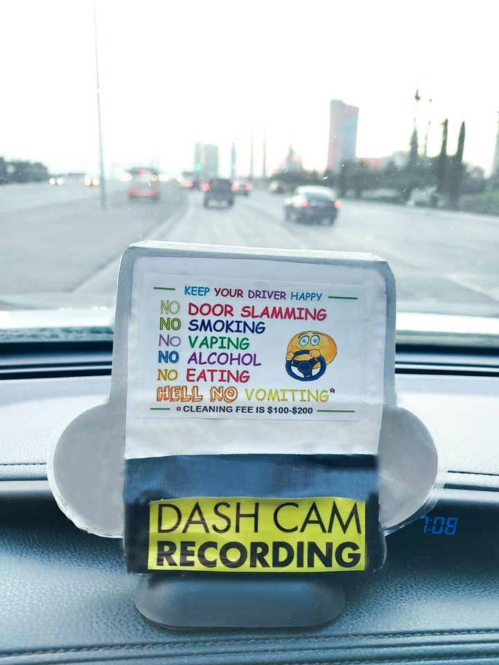 Vomit sticker ,car rules sticker ,warning sticker for ride share ...