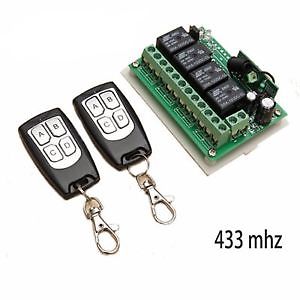 12v 4ch Channel Wireless Remote Control Radio Relay Switch Transceiver ...