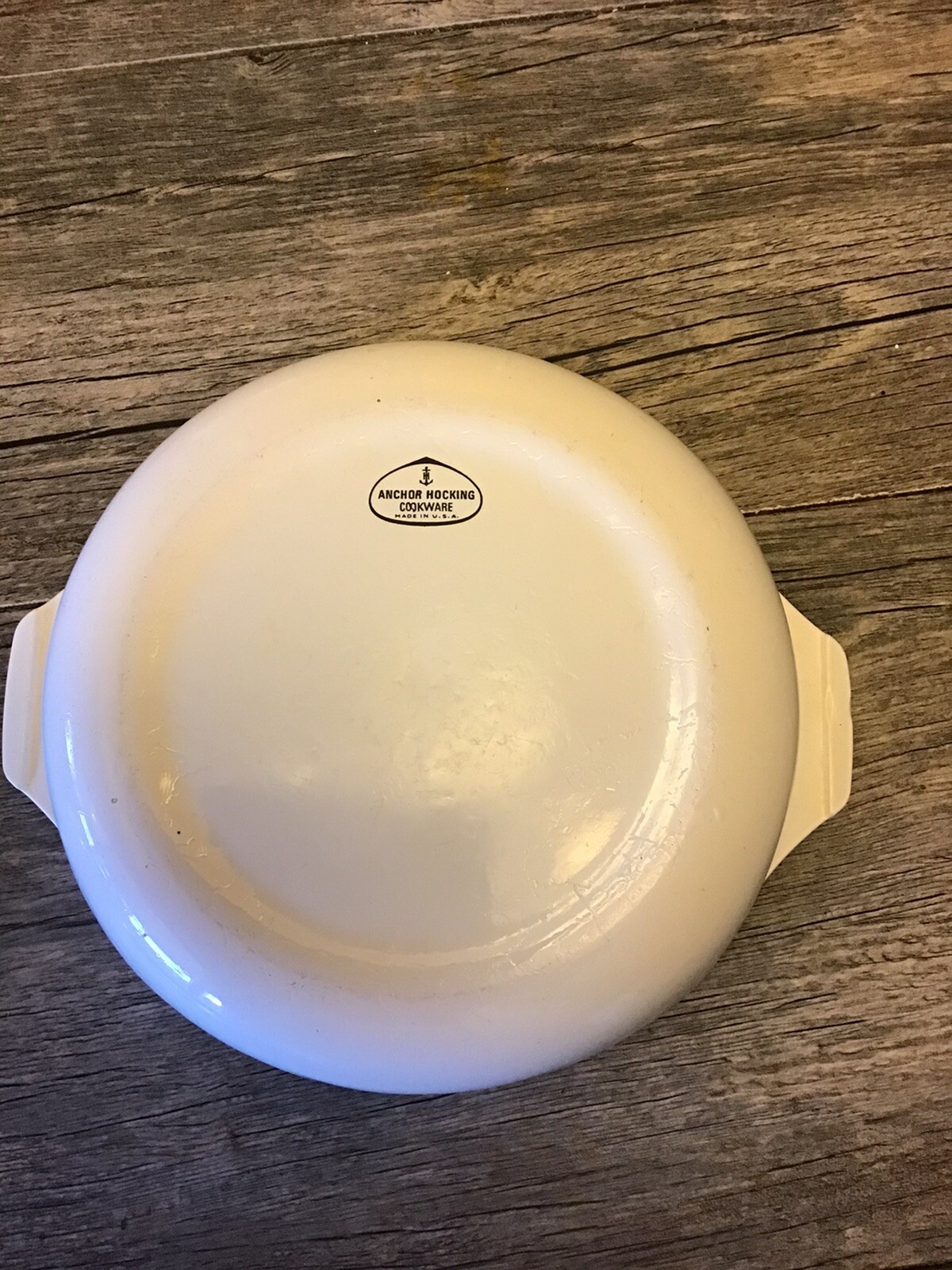 Vintage Anchor Hocking Cookware White With Black Wheat Pattern 7 ...