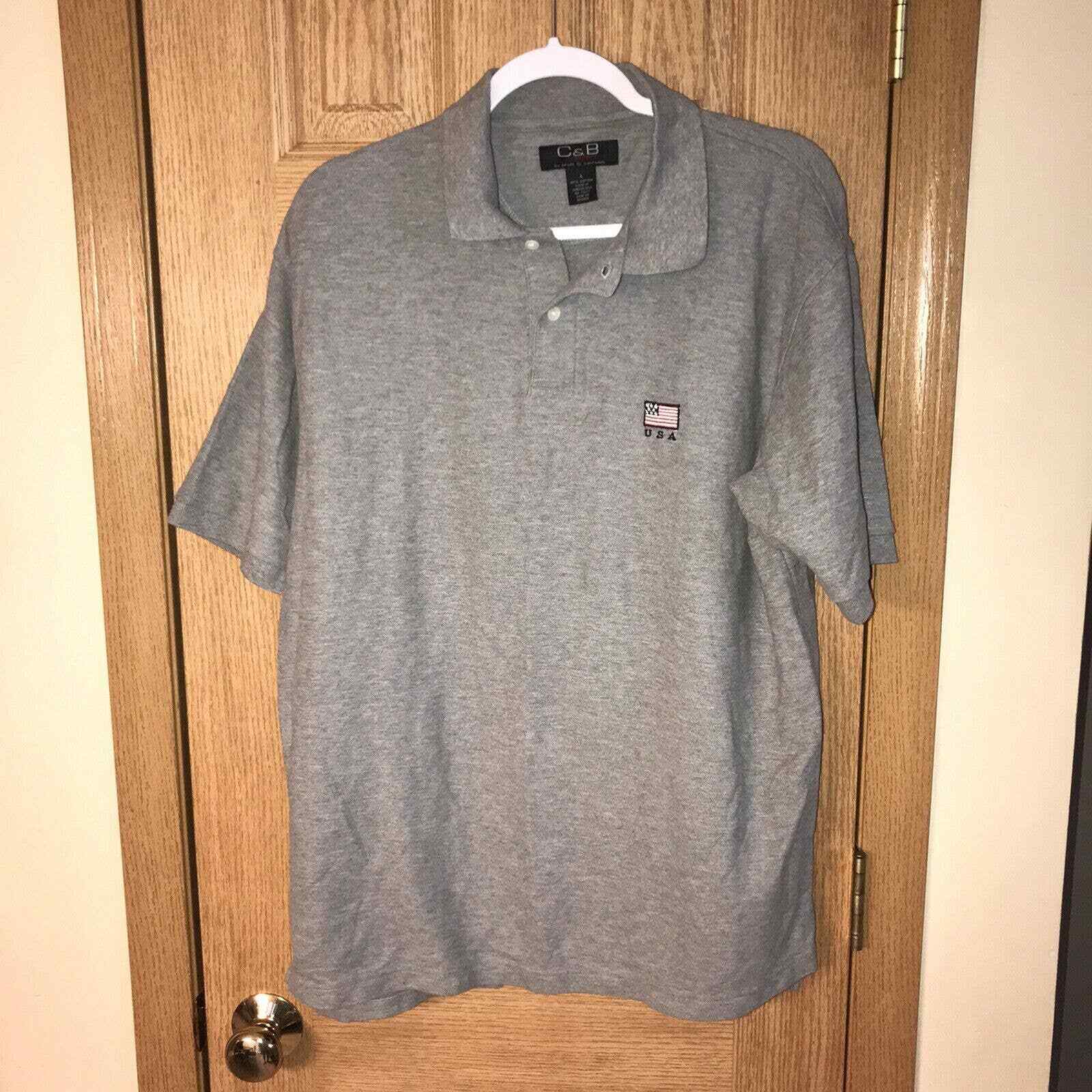 Croft & Barrow C & B Sport USA Flag Logo Sz. L Grey M… - Gem