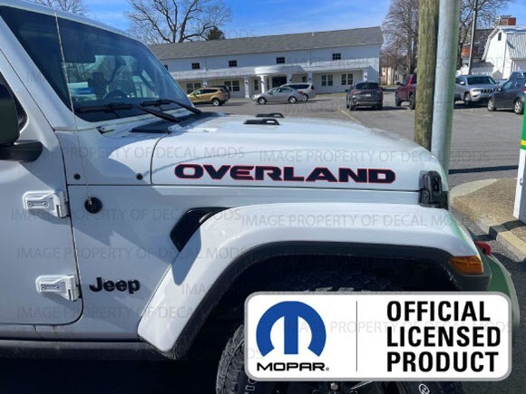 (2x) Jeep OVERLAND Hood Vinyl Decals Graphics Stickers JT 2019 - 2025 ...