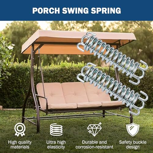 Porch Swing Springs for Hammock Chair Heavy Duty 300 LBS Outdoor ...