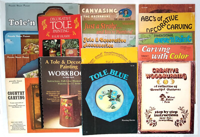 Lot of 16 Vintage Decorative Tole Painting Books Patterns Carving Wood ...