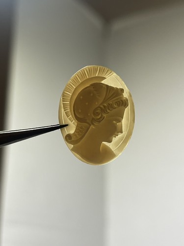 Antique Victorian Loose Achilles Cameo Conch Shell Carved Greek God ...