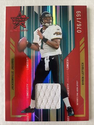 2005 Leaf Rookies and Stars Longevity Materials Ruby Byron Leftwich ...