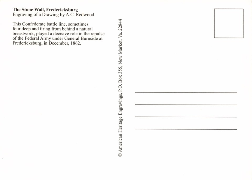 CIVIL WAR~THE STONE WALL~1862 FREDERICKSBURG VA~ENGRAVING | eBay