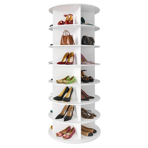 7 Tier Rotating Shoe Rack Tower, Spinning Shoe Display Lazy Susan ...