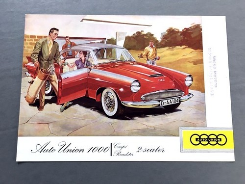 1958 1959 Auto Union 1000 Coupe Roadster Original Car Sales Brochure ...