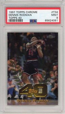 1997-98 Topps Chrome #T34 Dennis Rodman - Topps 40 HOF - PSA 9 | eBay
