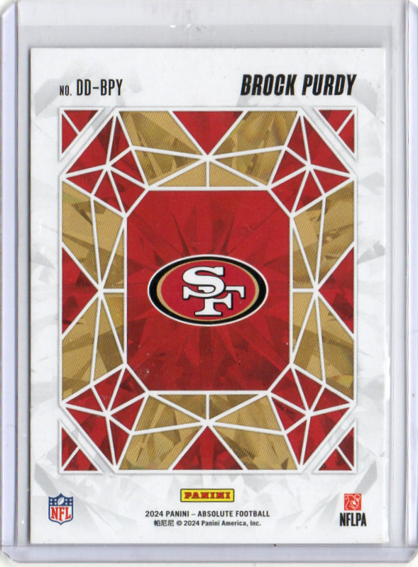 BROCK PURDY 2024 ABSOLUTE DRAFT DIAMONDS CARD INSERT DD-BYP 49ERS A120 ...