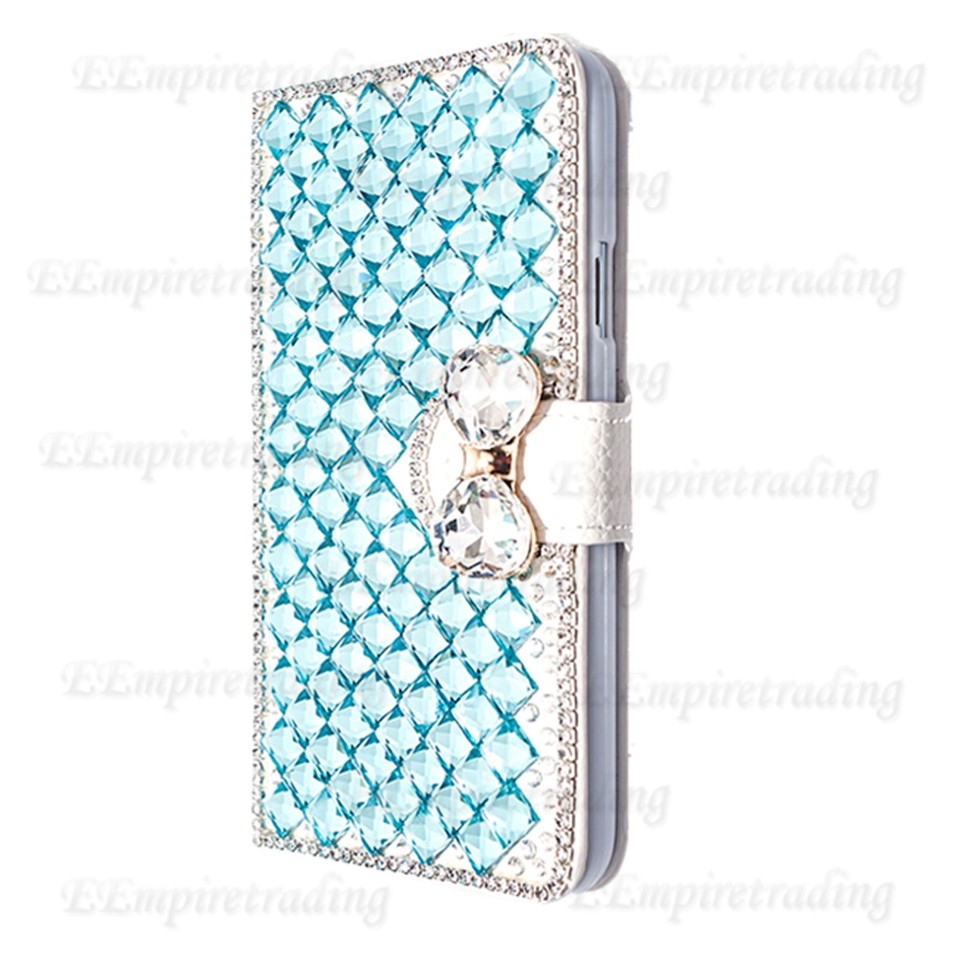 Luxury Magnetic Flip 3D Bling Handmade Leather Flip Wallet Case For ...