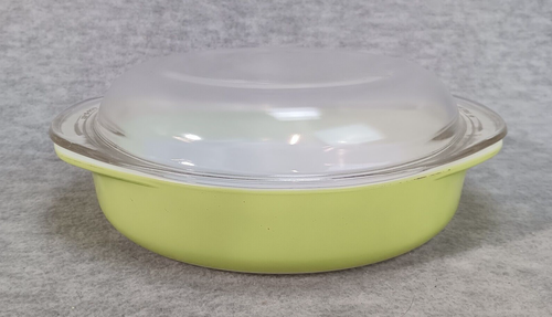 Vintage Pyrex Casserole Dish 8" Lime Green Round Covered Baking 221 w ...