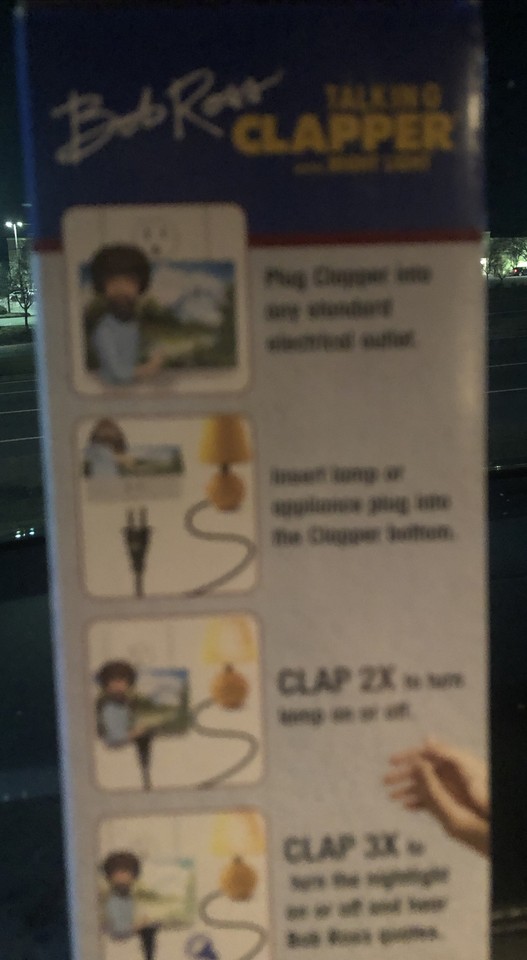 Bob Ross clapper clap on night light clap on off talking appliance lamp ...