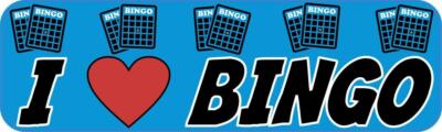 10in x 3in I Love Bingo Heart Bumper Sticker Vinyl Window Decal | eBay