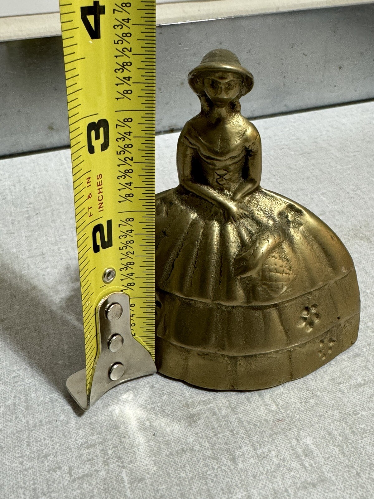 vintage solid brass dinner bell, southern belle lady Tea Bell England ...