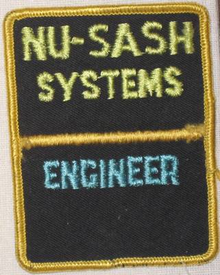 Nu-Sash Systems Engineer Patch | eBay