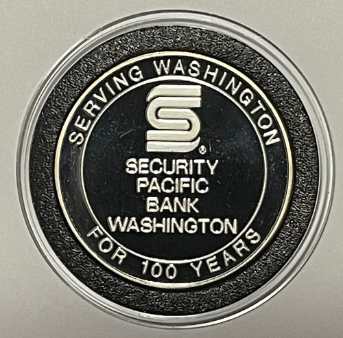 Security Pacific Bank Washington 1 Troy Oz .999 Fine Silver Round Proof ...