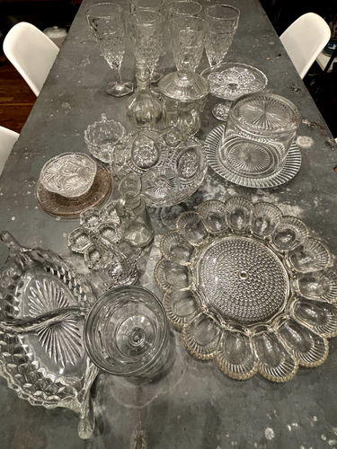 24 PIECE LOT VINTAGE GLASSWARE AUTHENTIC FOSTORIA, INDIANA, HAZEL ATLAS ...