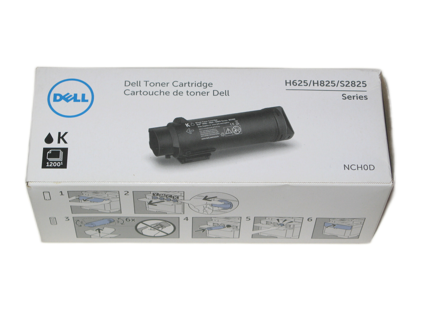 Dell NCH0D Black Toner Ink Cartridge H625 H825 S2825 1200 pg Yield for ...