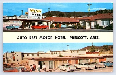 Prescott Arizona Auto Rest Motor Hotel Buena Vista Lounge Old Cars 1960 ...