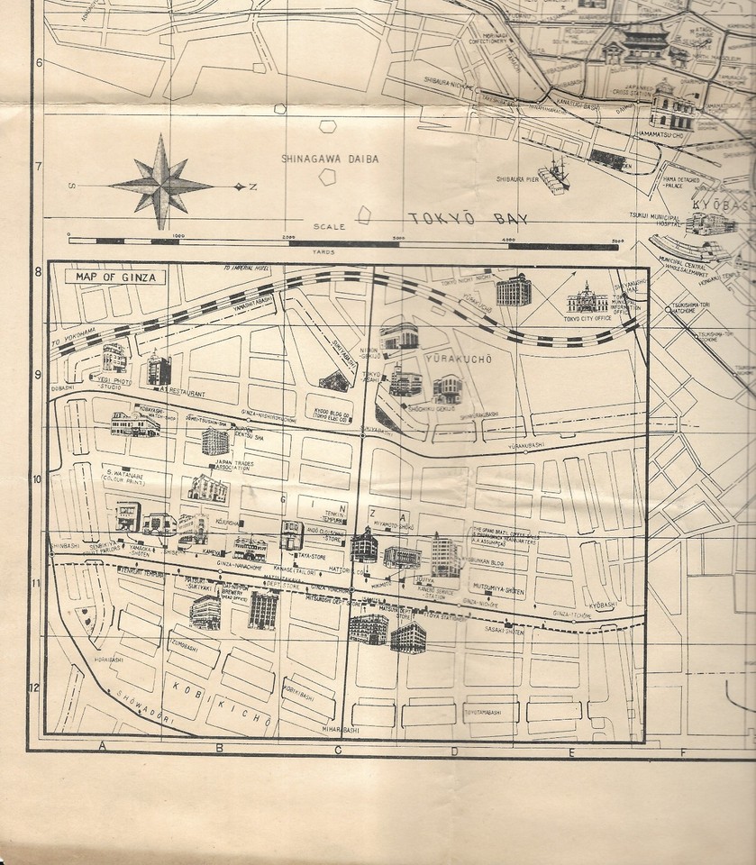 WWII U.S. Army Occupation Map Tokyo City Proper Aug 1945 Original | eBay
